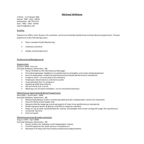 Michael Williams Resume | DOCX
