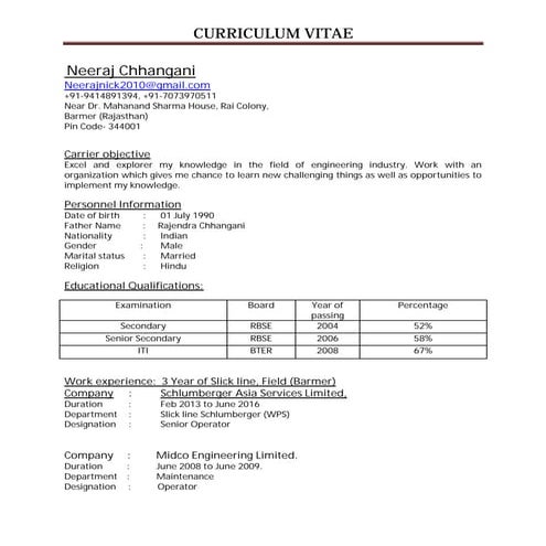 Neeraj Resume | PDF
