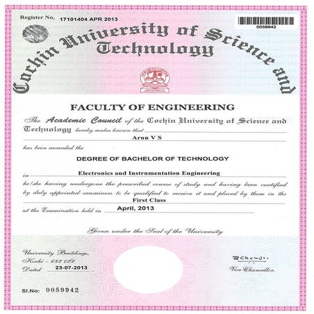 arun btech degree | PDF