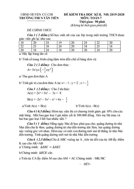 Đề Thi HK2 Toán 9 - THCS Bình Quới Tây | DOCX