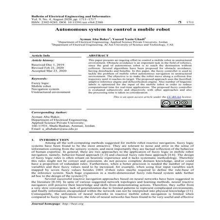 Autonomous System To Control A Mobile Robot Pdf 