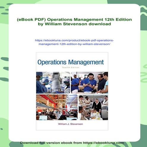 (eBook PDF) Operations Management 12th Edition by William Stevenson | PDF