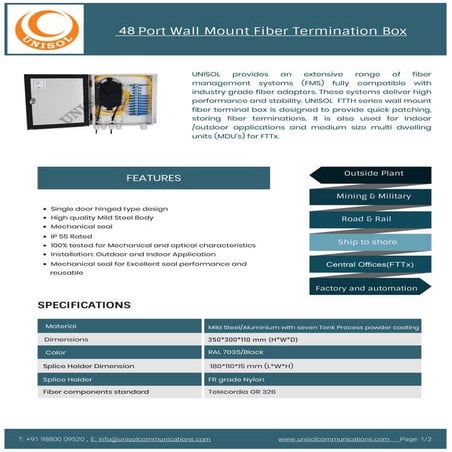 48 port-wall-mount-patch-panel | Unisol | PDF