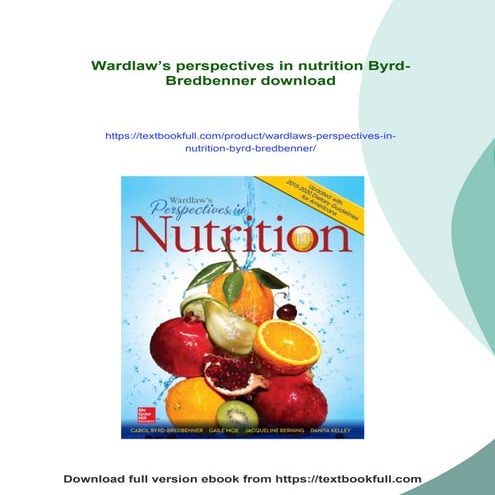 Wardlaw’s perspectives in nutrition Byrd-Bredbenner | PDF