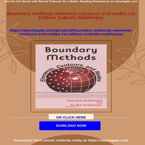 [Ebooks PDF] download Boundary methods elements contours and nodes 1st Edition Subrata Mukherjee ...