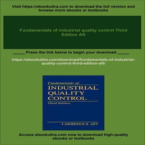 Fundamentals of industrial quality control Third Edition Aft | PDF