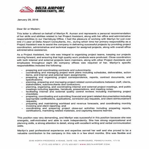 MRA Reference Letter | PDF