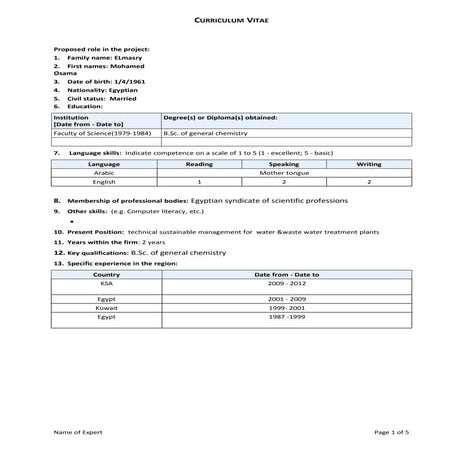 osama CV _ EU format | PDF