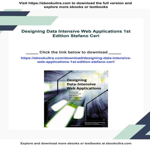 Designing Data Intensive Web Applications 1st Edition Stefano Ceri | PDF