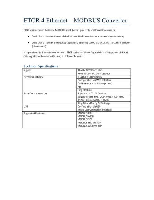 Modbus introduction | PPTX