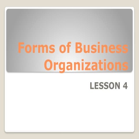 Forms of business organization | PPTX