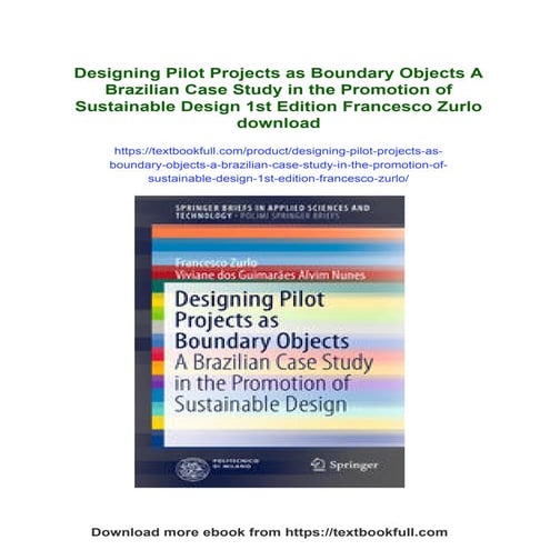 Designing Pilot Projects as Boundary Objects A Brazilian Case Study in the Promotion of ...