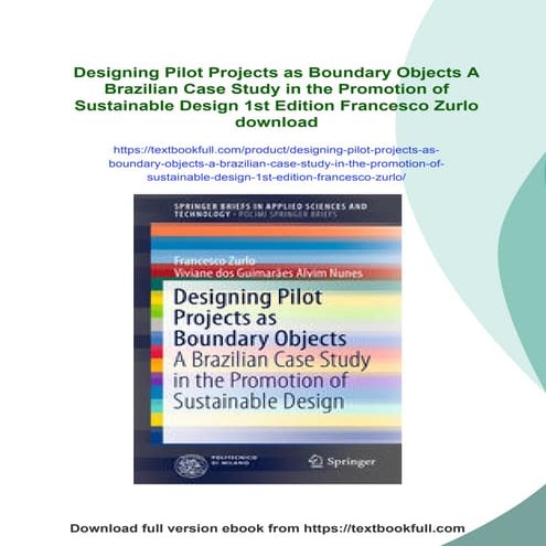 Designing Pilot Projects as Boundary Objects A Brazilian Case Study in the Promotion of ...