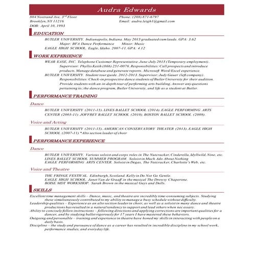 Audra Edwards Resume | PDF
