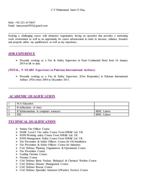 sohail cv (HSE) | PDF