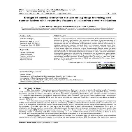 Design Of Smoke Detection System Using Deep Learning And Sensor Fusion With Recursive Feature