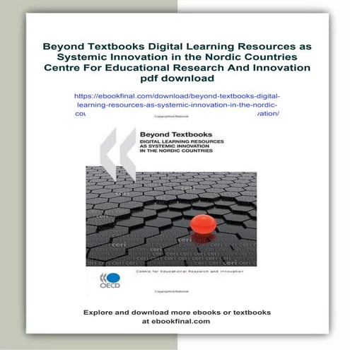 Beyond Textbooks Digital Learning Resources as Systemic Innovation in ...