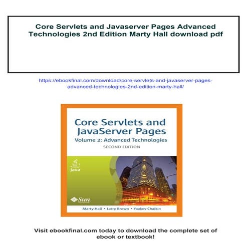 Core Servlets and Javaserver Pages Advanced Technologies 2nd Edition Marty Hall | PDF
