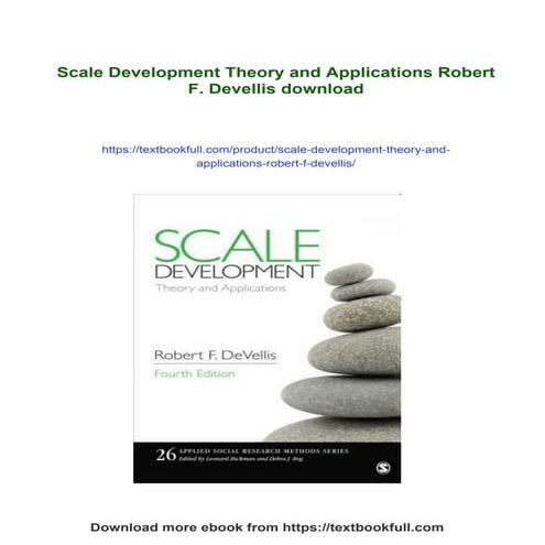 Scale Development Theory and Applications Robert F. Devellis | PDF