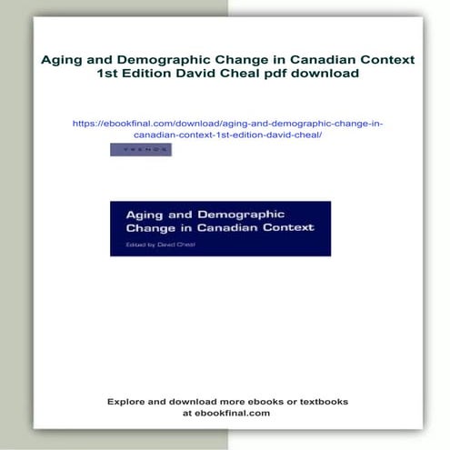 Aging and Demographic Change in Canadian Context 1st Edition David ...