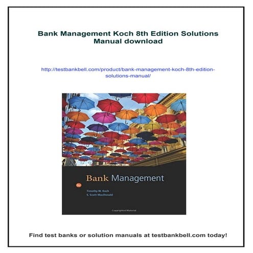 Bank Management Koch 8th Edition Solutions Manual | PDF