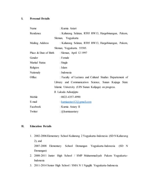 PERSONAL INFORMATION | PDF