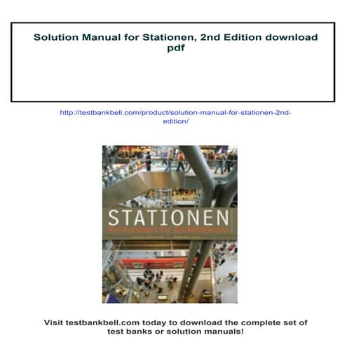 Solution Manual for Stationen, 2nd Edition | PDF