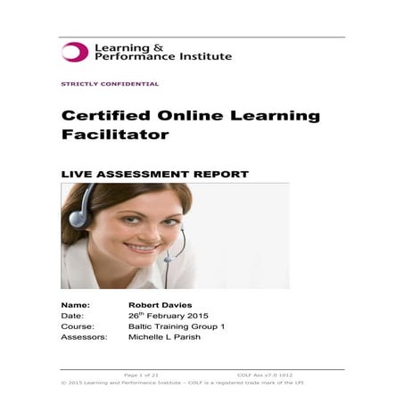 Robert Davies COLF Assessment | PDF