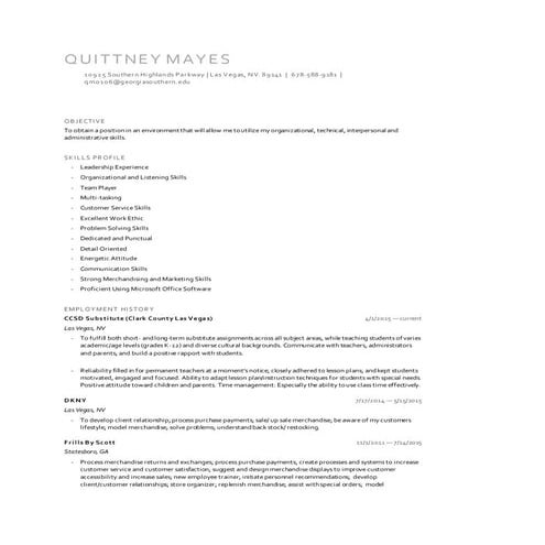 QVC Resume | DOCX