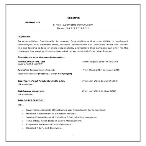 B.Sainath Resume - PI | DOC