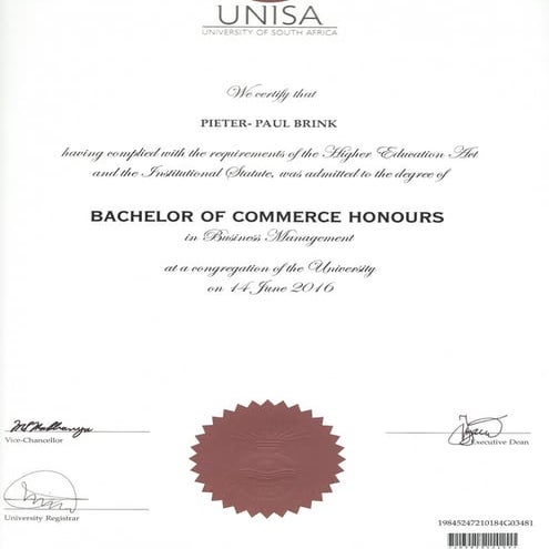 UNISA Graad | PDF