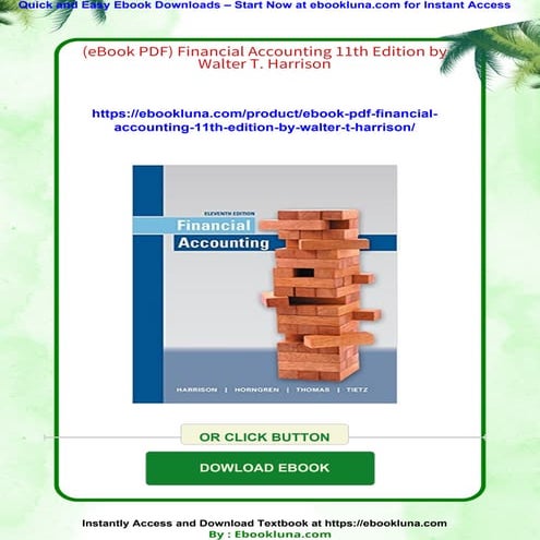 (eBook PDF) Financial Accounting 11th Edition by Walter T. Harrison | PDF