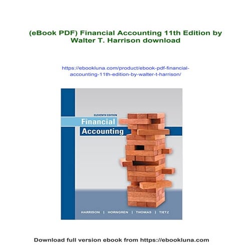 (eBook PDF) Financial Accounting 11th Edition by Walter T. Harrison | PDF