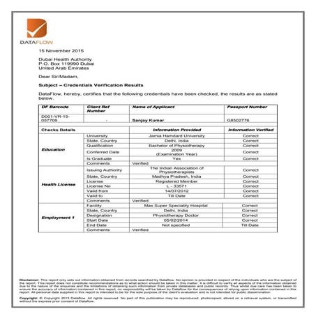 SANJAY KUMAR - DATAFLOW DHA REPORT - 15 NOV 2015 | PDF