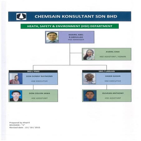 [Organizational Chart] Chemsain Konsultant Sdn. Bhd. - Health, Safety ...