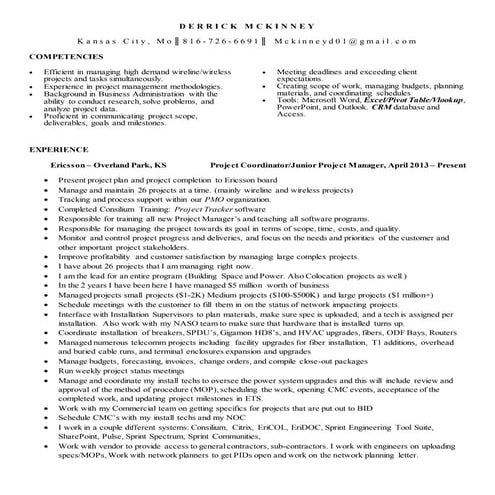 Derrick McKinney Resume NEW | DOCX | Sales | Business