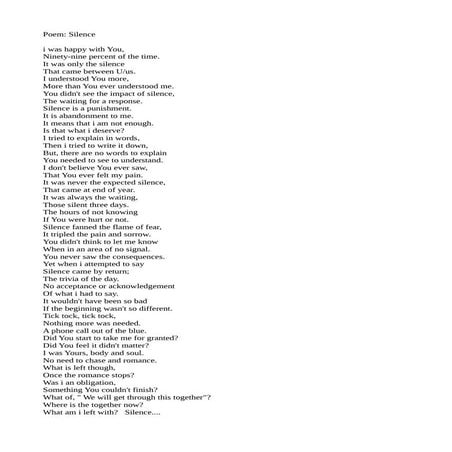 Silence poem | ODT