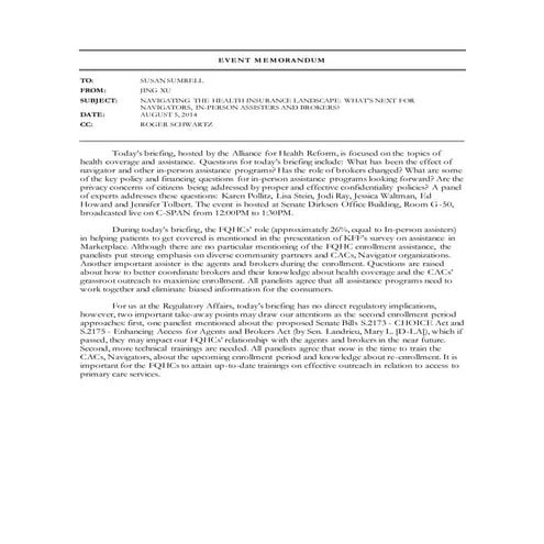 Event Memo 5 | DOCX | Medical Health