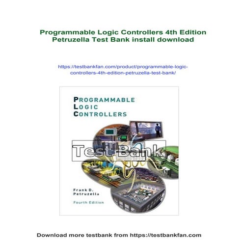 Programmable Logic Controllers 4th Edition Petruzella Test Bank | PDF