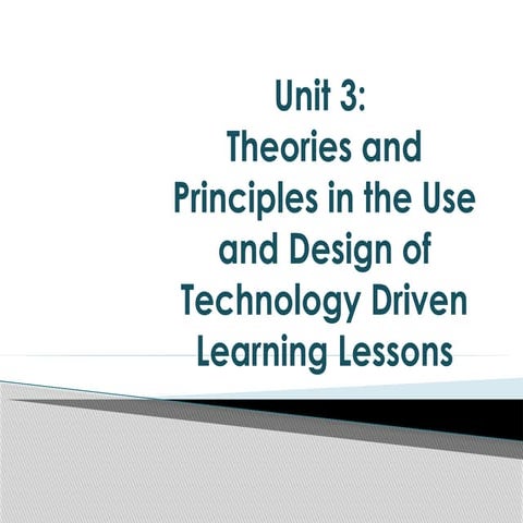 Unit III: Theories and principles in the use of design of technology ...