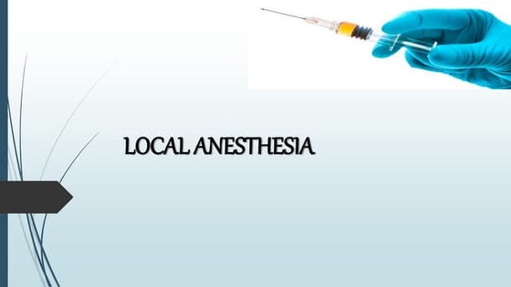 Local anesthetics pharmacology | PPTX | First Aid | Injuries