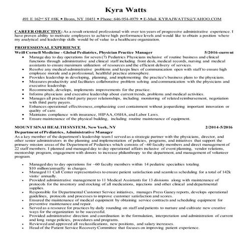 Kyra Watts Resume 6 2016 | DOCX