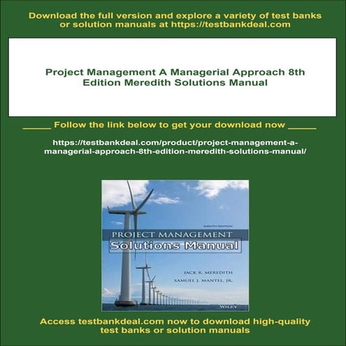 Project Management A Managerial Approach 8th Edition Meredith Solutions Manual | PDF
