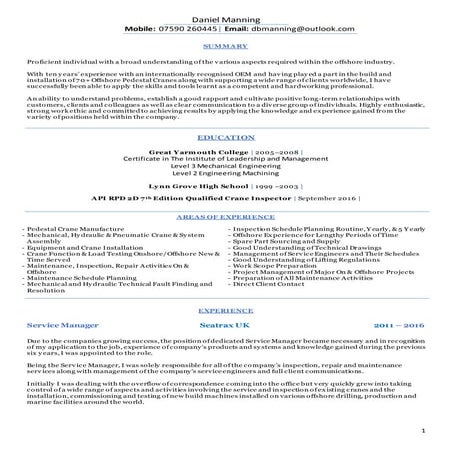 D.Manning CV | DOCX