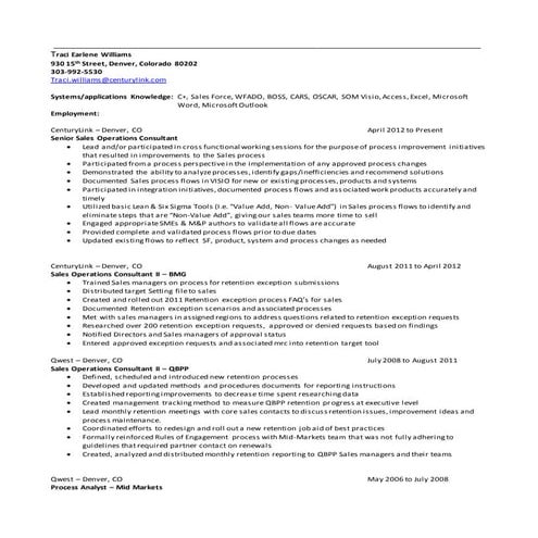 Traci Earlene Williams Resume 01282015 | DOCX