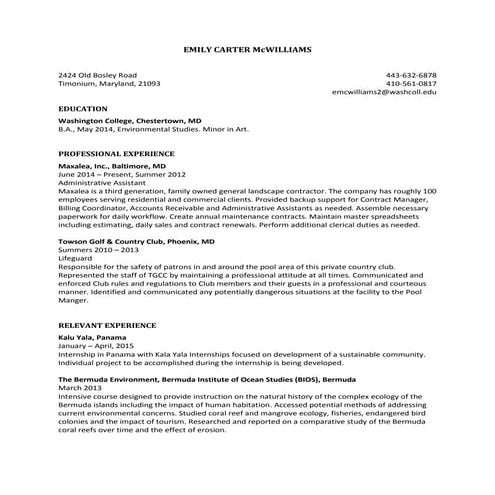 ECM resume v 20141201 | PDF