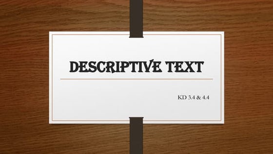 descriptive-text.ppt thing, place, person | PPT