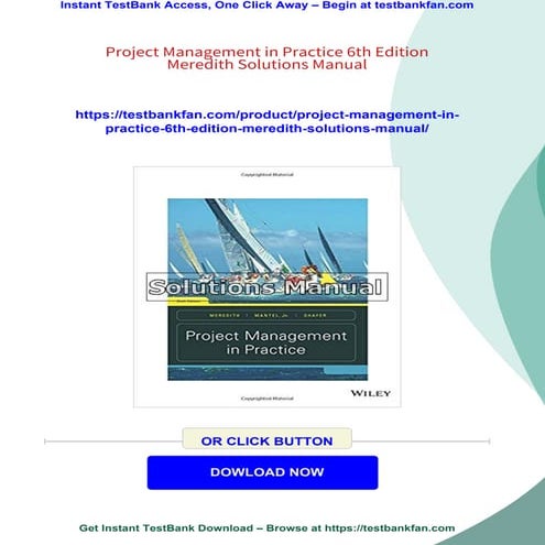 Project Management in Practice 6th Edition Meredith Solutions Manual | PDF