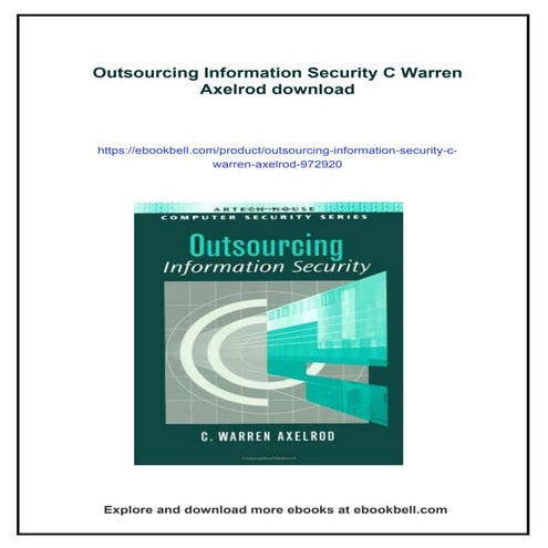 Outsourcing Information Security C Warren Axelrod | PDF