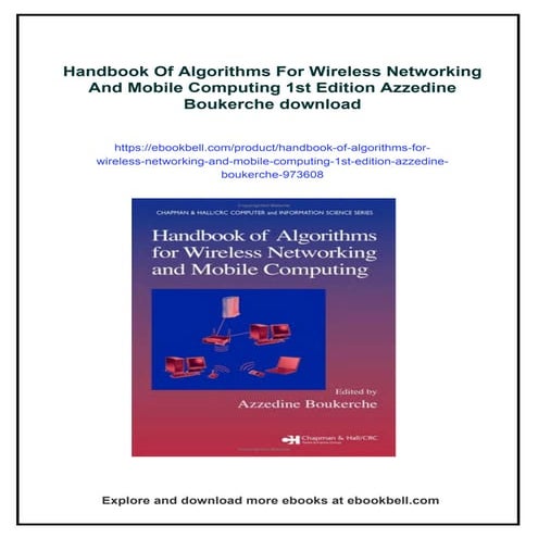 Handbook Of Algorithms For Wireless Networking And Mobile Computing 1st Edition Azzedine ...